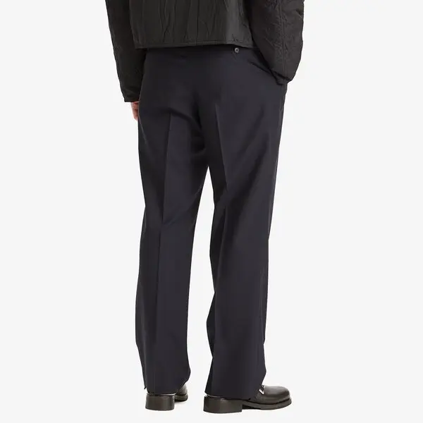 Auralee Super Fine Tropical Wool Slacks In Top Dark Navy - 35% Off